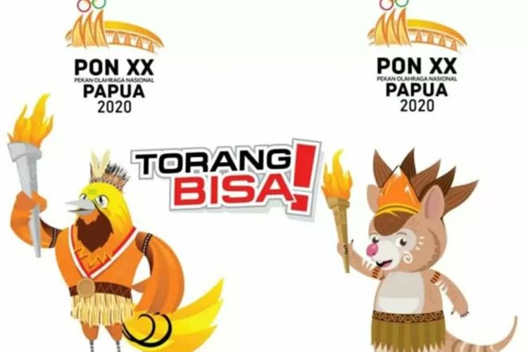 Boneka Maskot PON PAPUA 2020-2021 Kangpho Dan Drawa Bahan Lembut ...