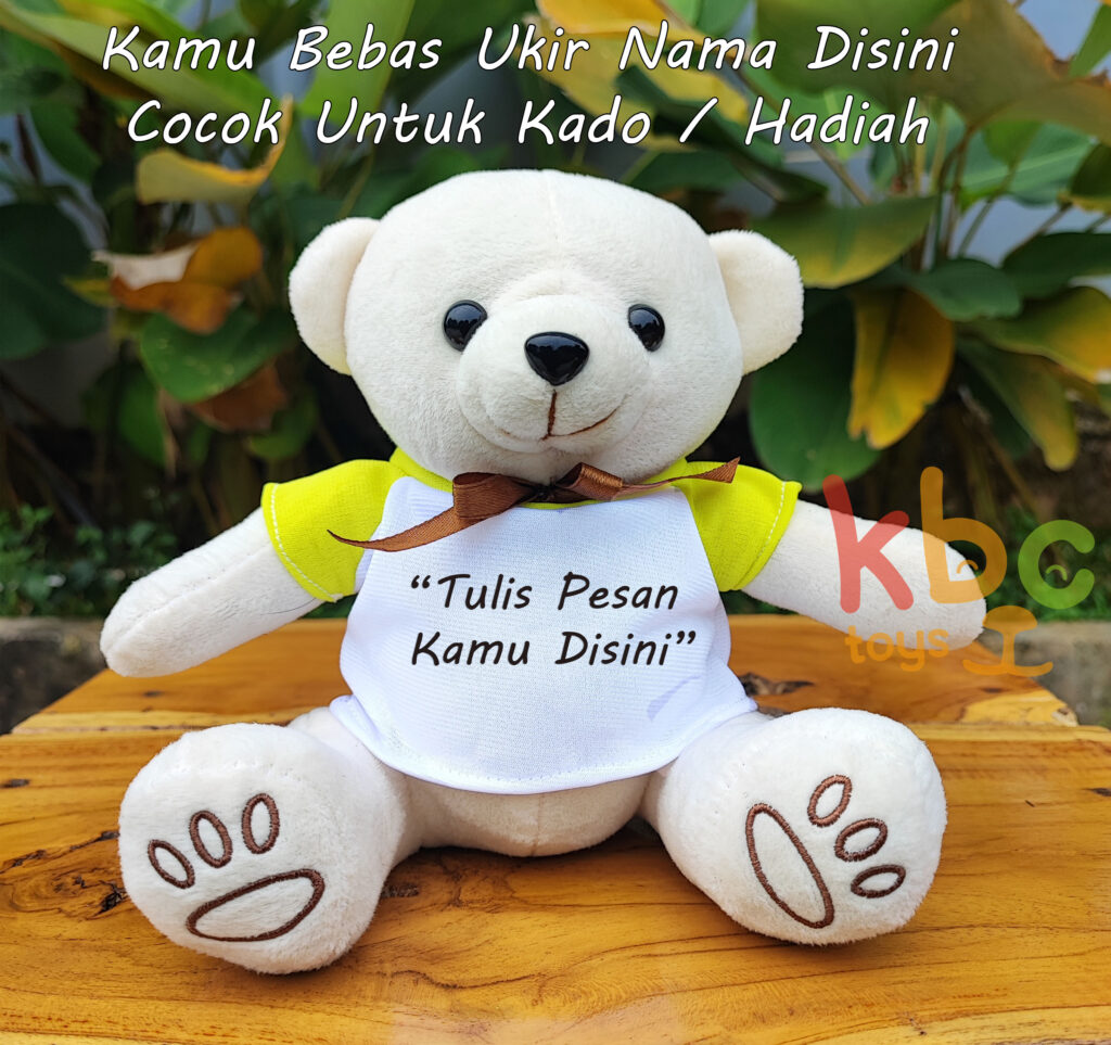 Produksi Boneka Bear Putih Custom, Bebas Tulis Nama Disini | KBC Toys ...