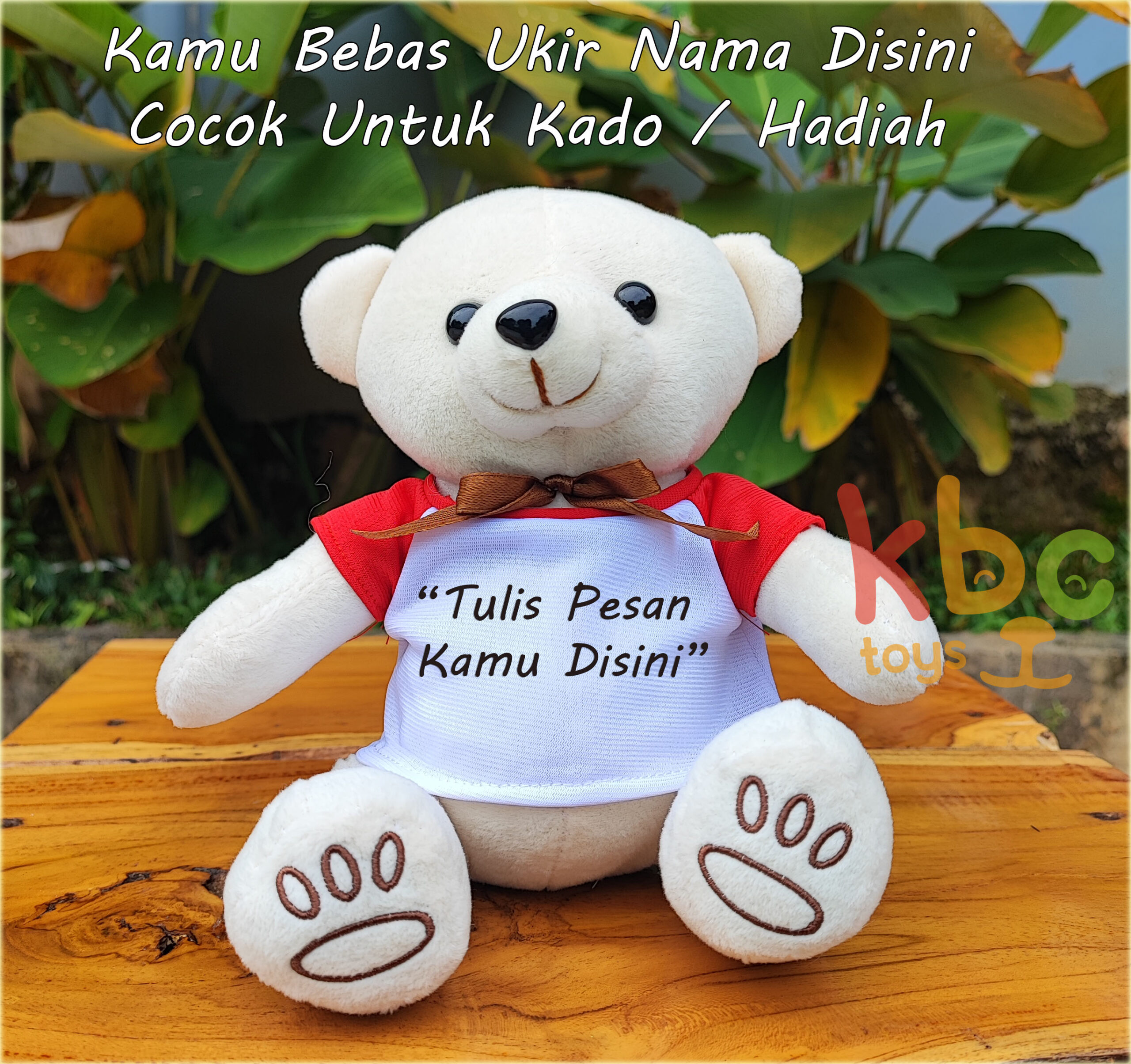 Produksi Boneka Bear Putih Custom, Bebas Tulis Nama Disini | KBC Toys ...