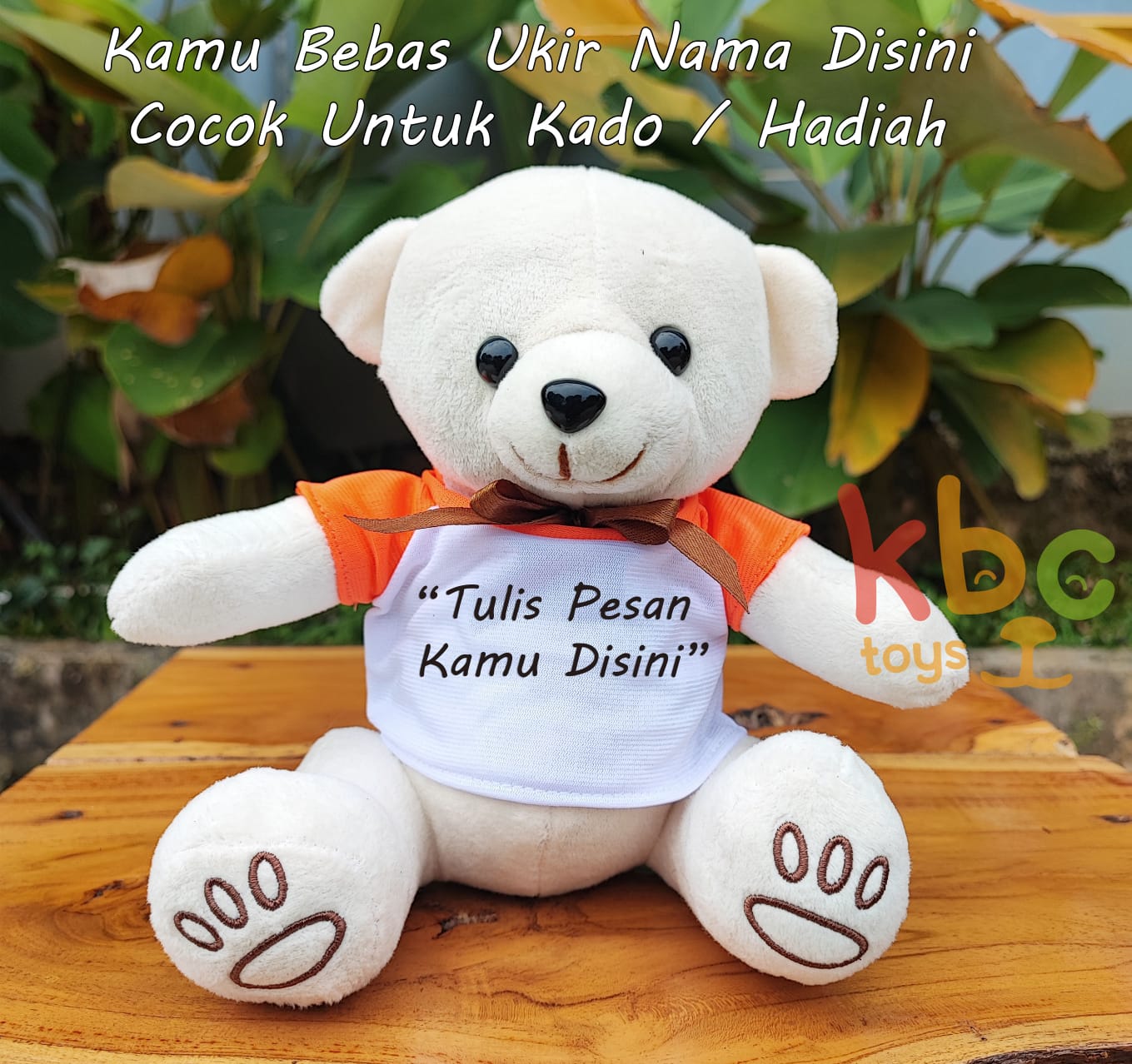 Produksi Boneka Bear Putih Custom, Bebas Tulis Nama Disini | KBC Toys ...