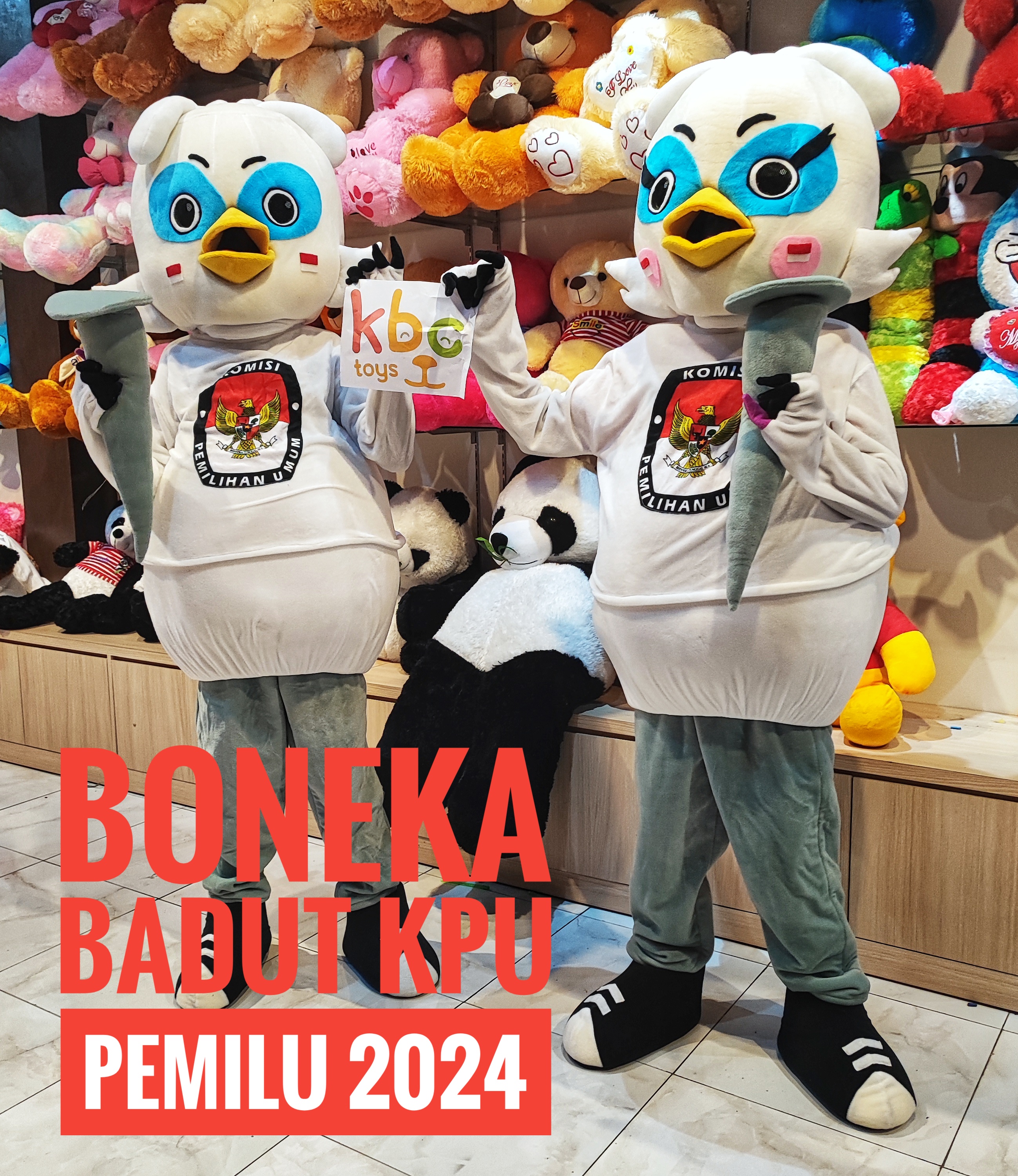 KBC Toys Pembuat Boneka Badut Pemilu 2024 Badut Sura Dan Sulu Maskot ...